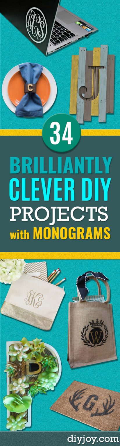 34 Brilliantly Clever DIY Projects With Monograms - DIY Projects for Teens